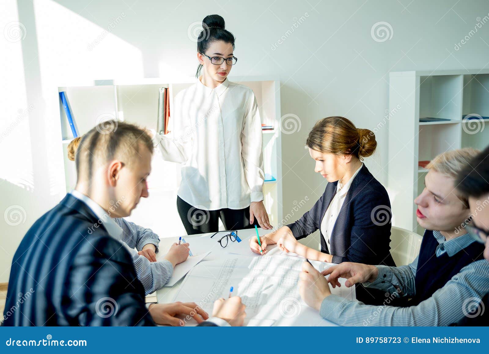 A woman is the boss stock image. Image of corporate, attractive - 89758723