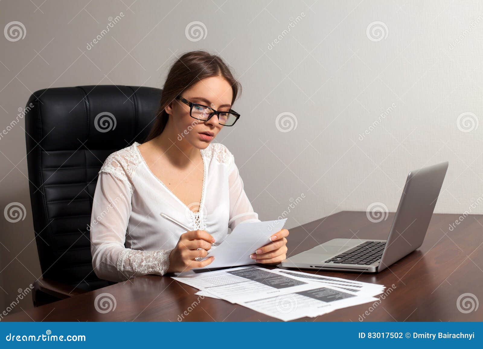 Woman Boss Works in the Office Stock Photo - Image of success ...