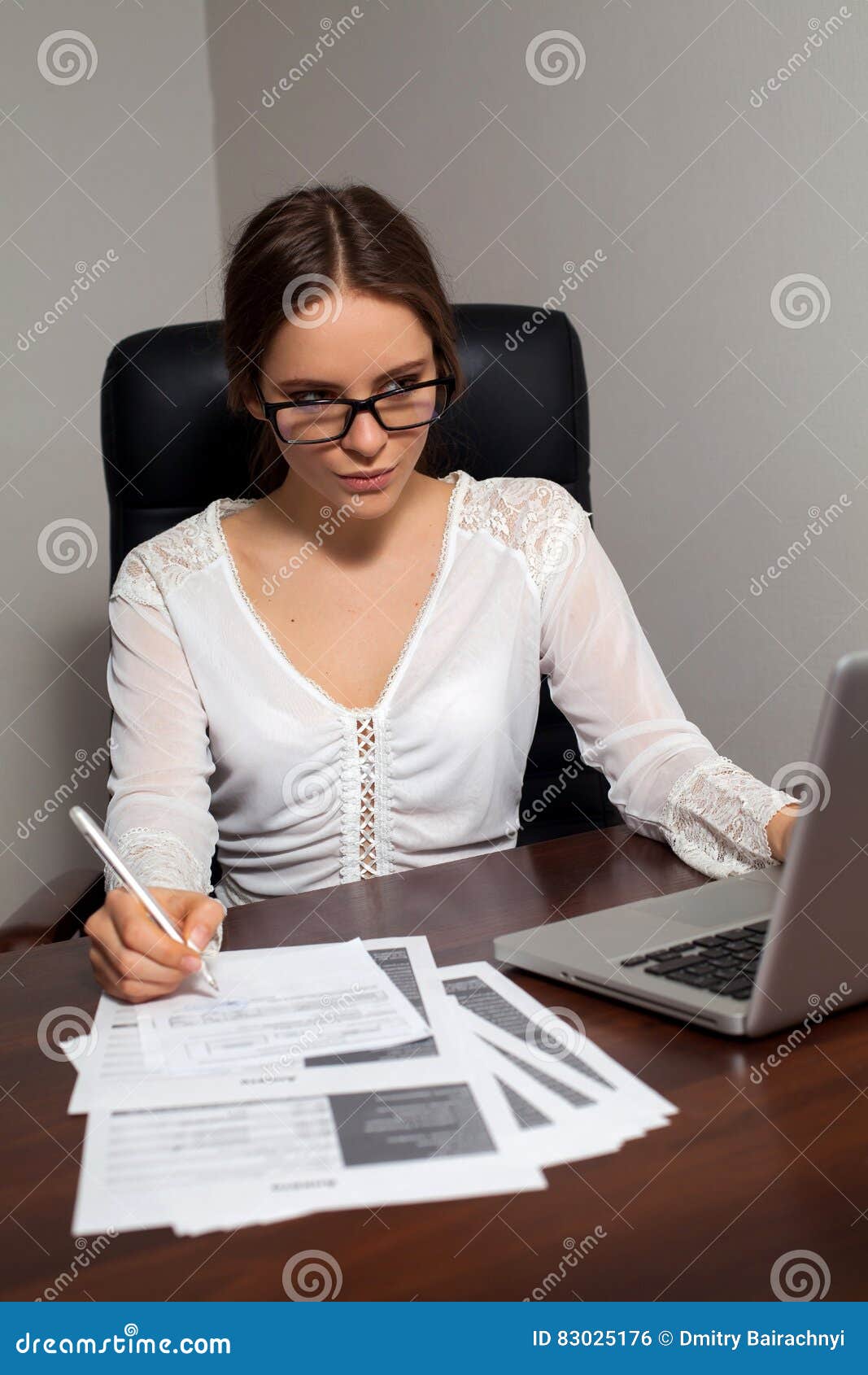 Woman Boss Works in the Office Stock Photo - Image of person, boss ...