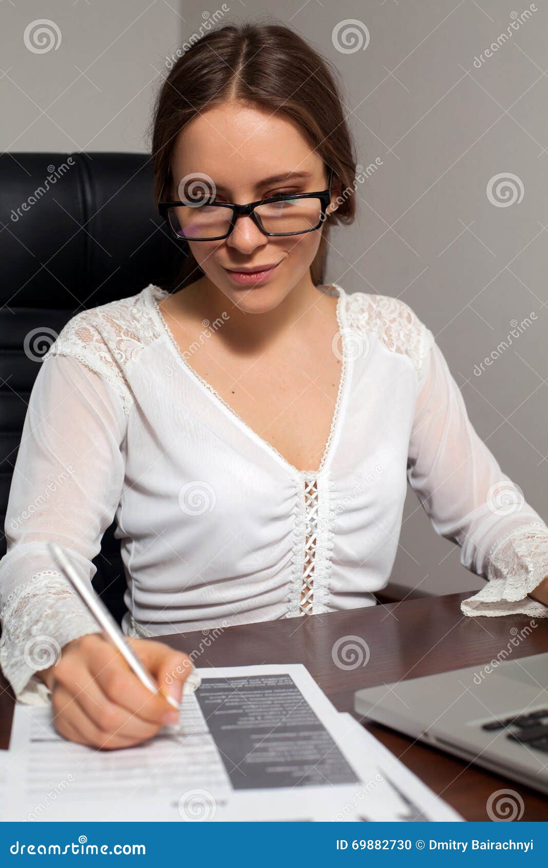 Woman Boss Works in the Office Stock Photo - Image of young, human ...