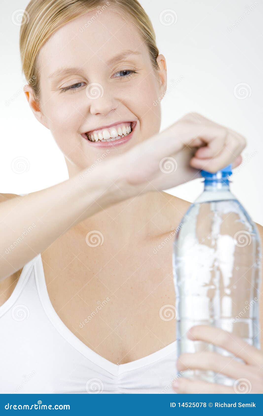 Woman with bottle stock photo. Image of facial, drinks - 14525078