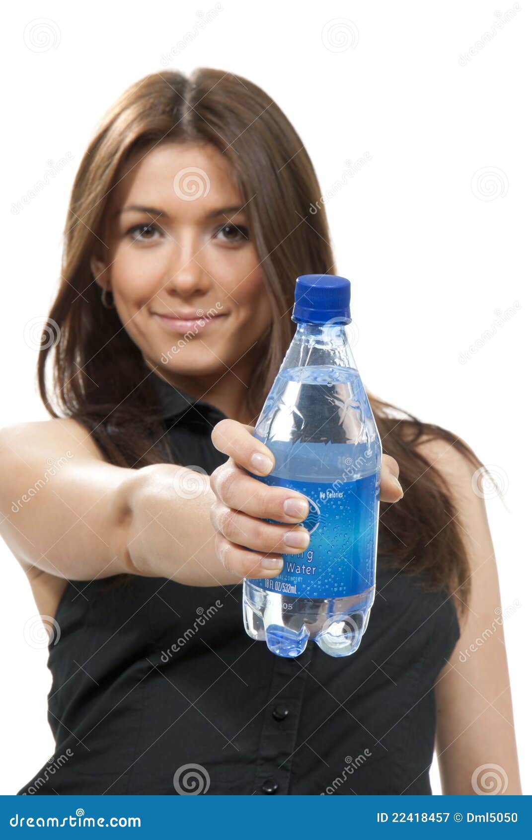 Woman with Bottle of Drinking Water Stock Image - Image of hair ...