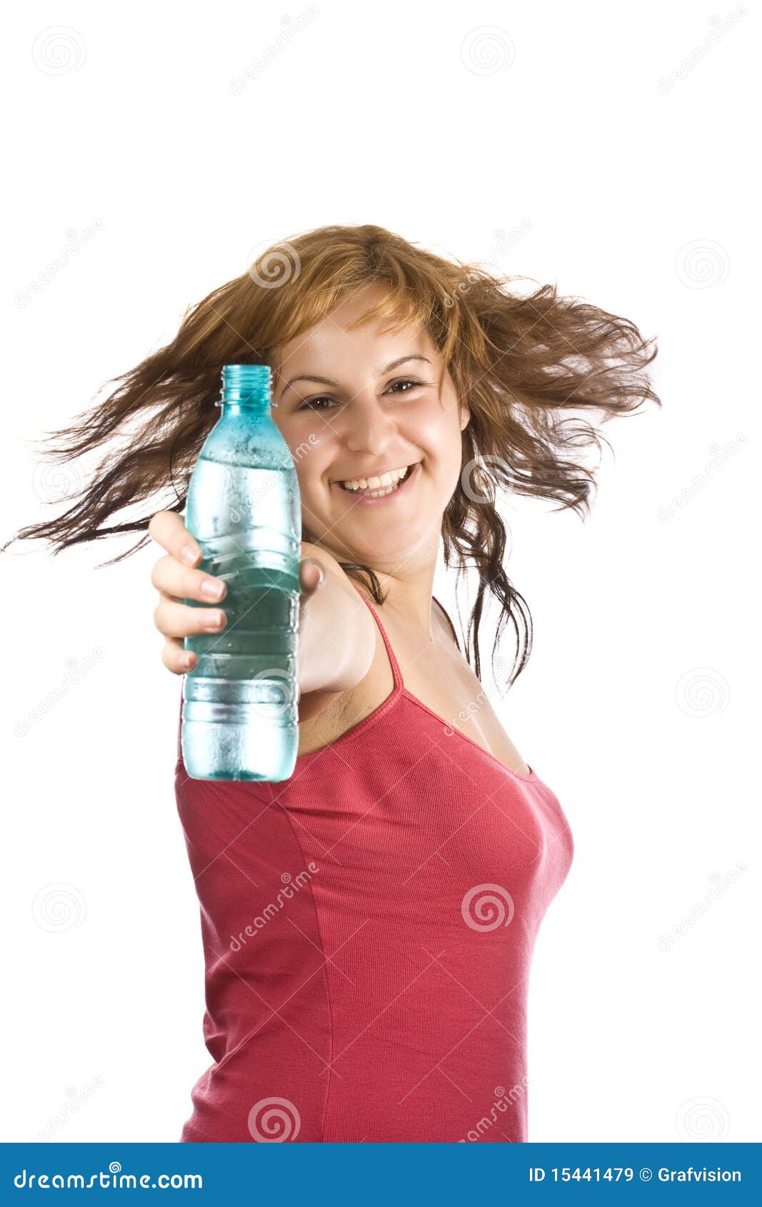 Woman with bottle of water stock image. Image of girl - 15441479