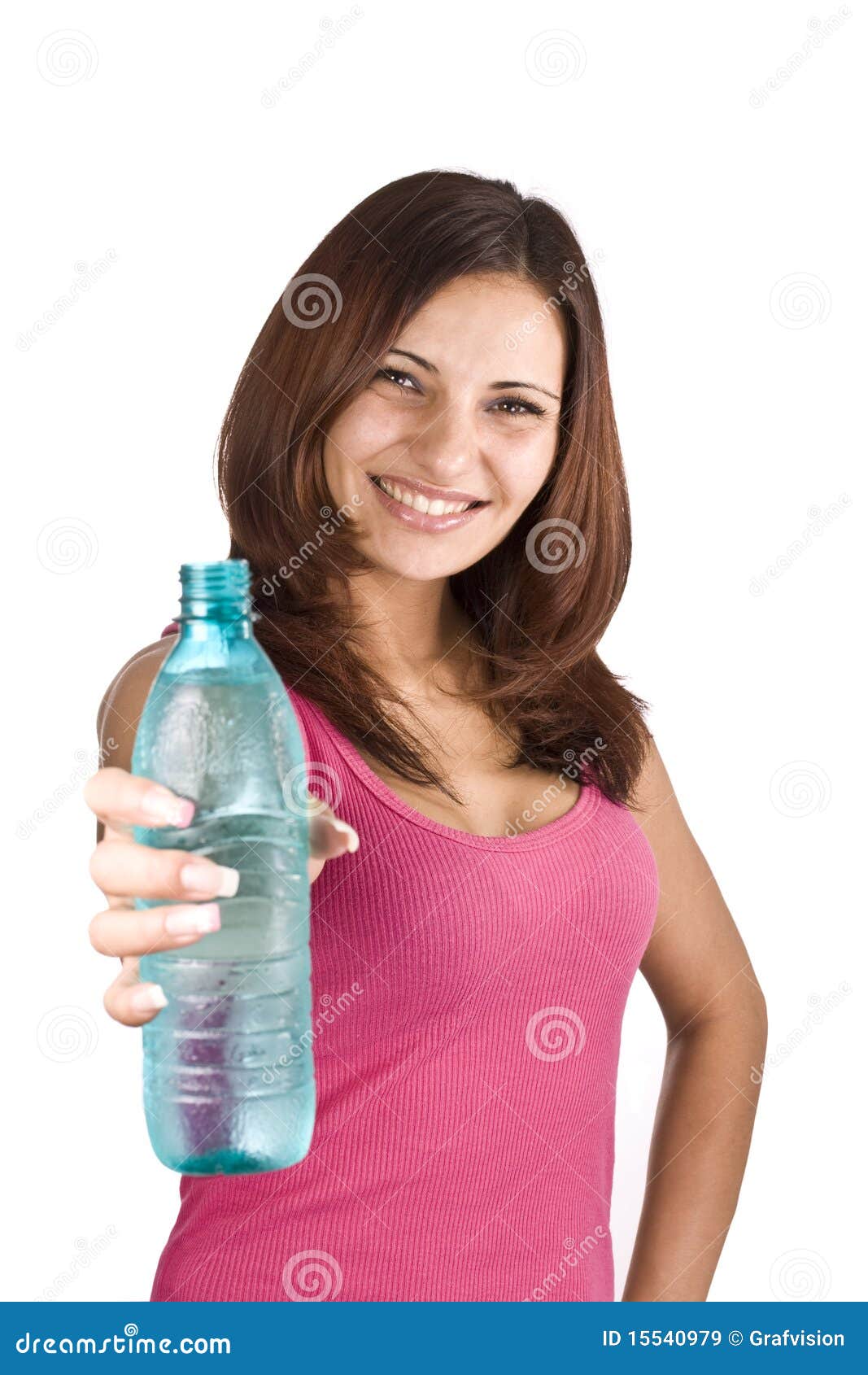 Woman with bottle of water stock image. Image of joyful - 15540979