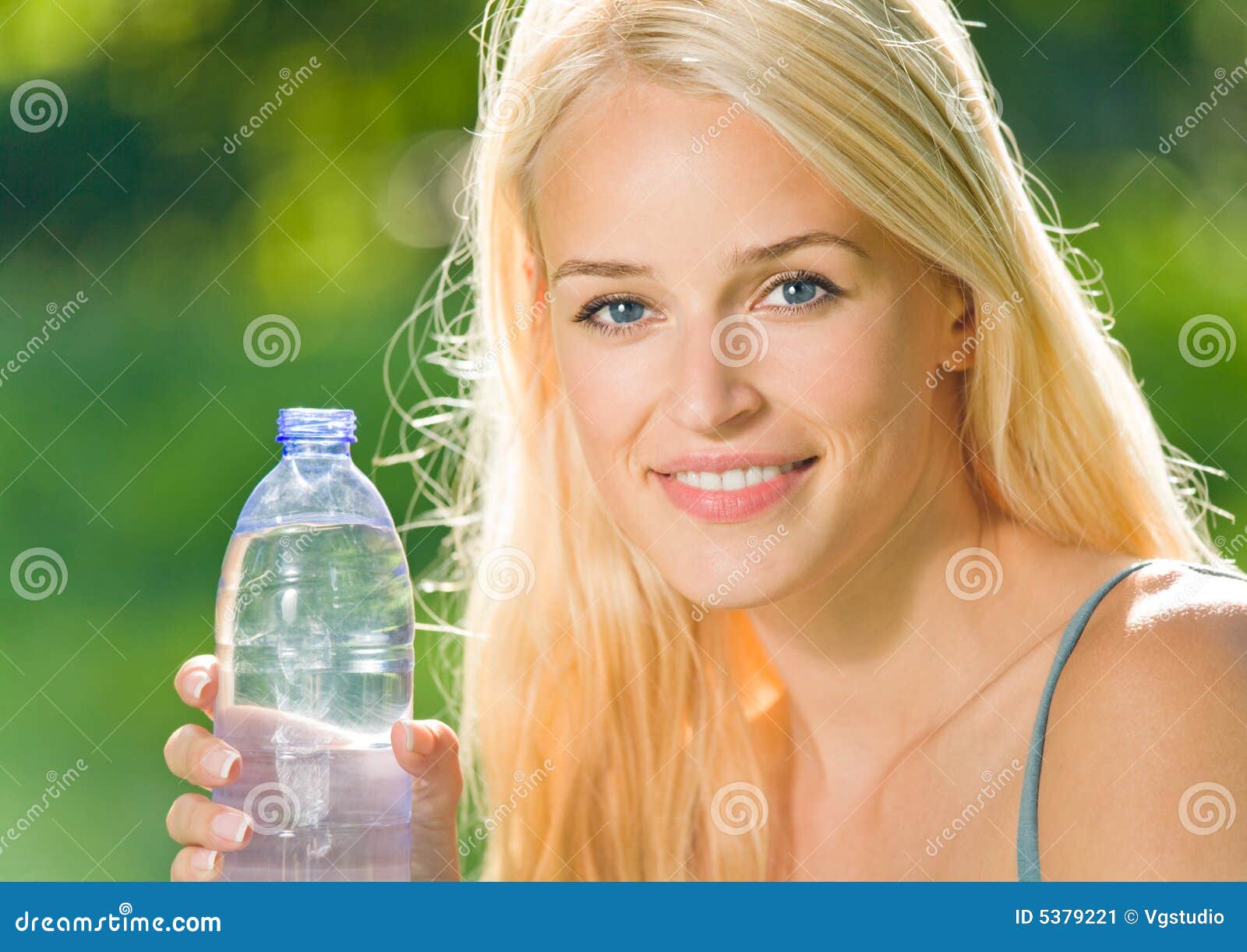 Woman with bottle of water stock image. Image of plastic - 5379221