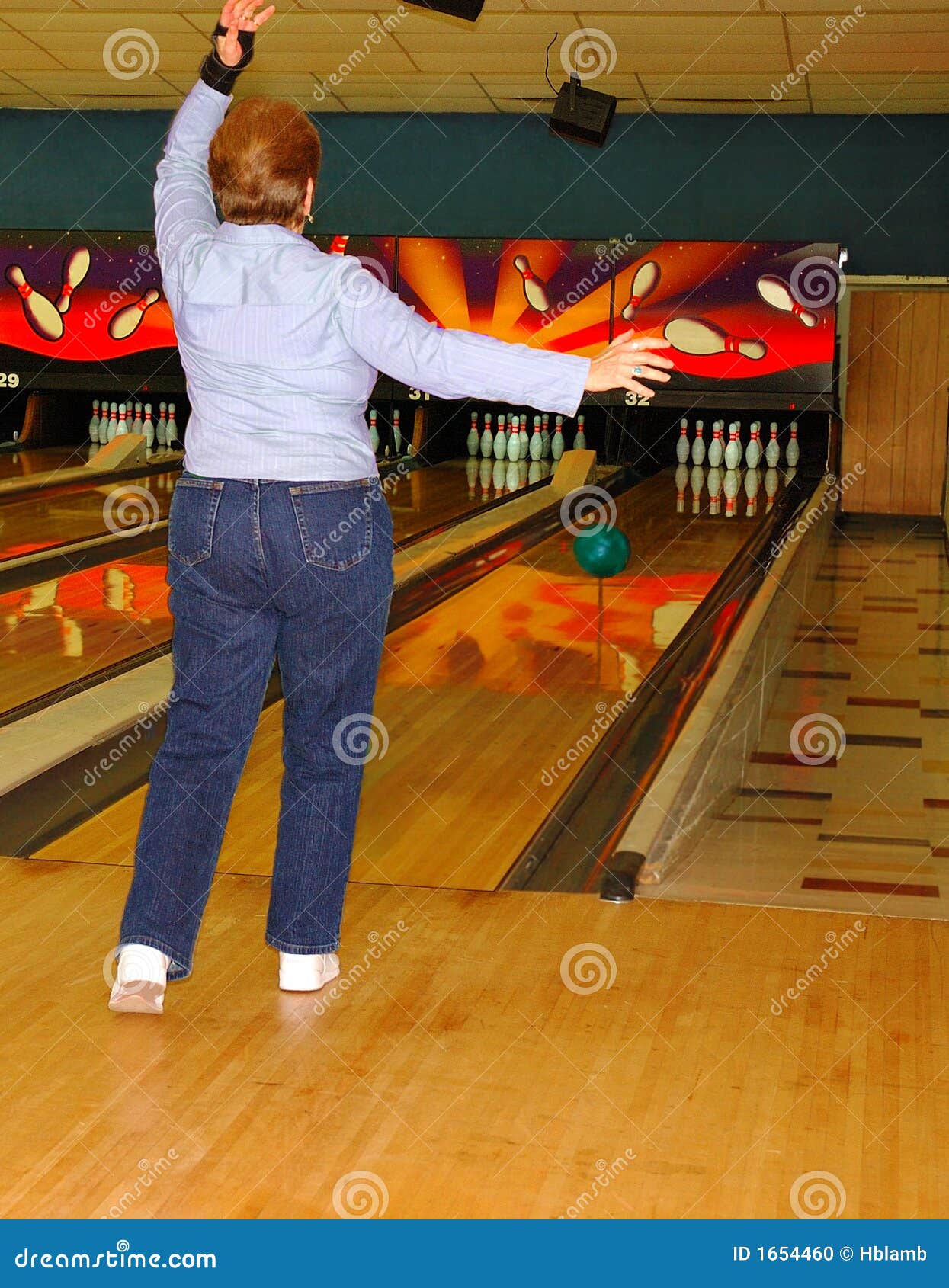 Woman bowler in action stock photo. Image of roll, bowl - 1654460