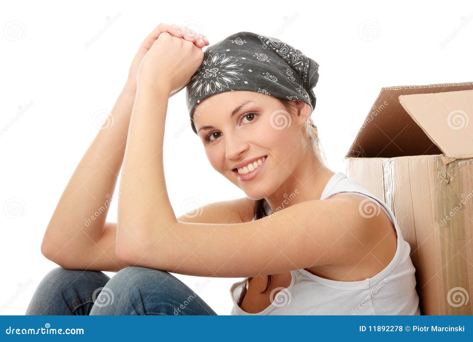 Woman with box stock photo. Image of delivery, order - 11892278