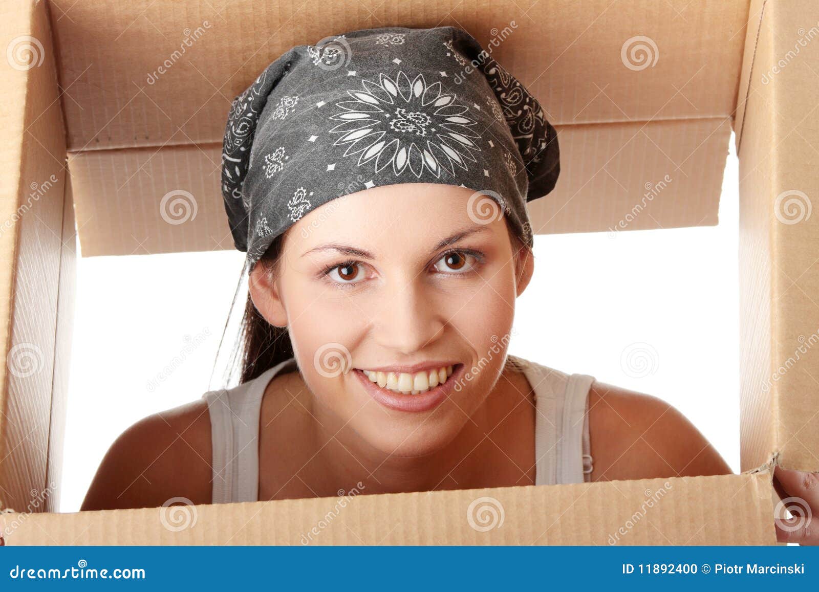 Woman with box stock photo. Image of carton, casual, lifestyle - 11892400