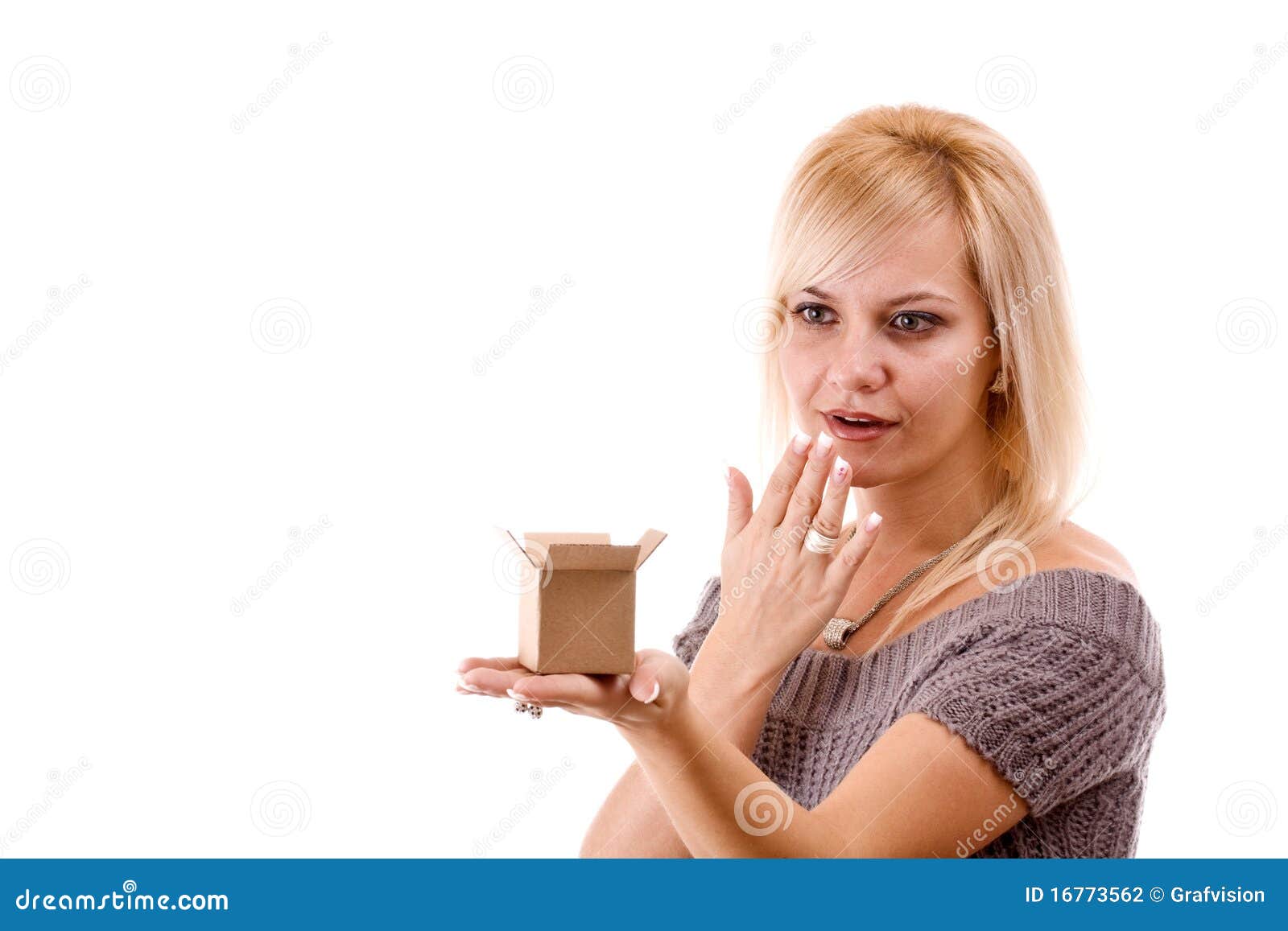 Woman and box stock photo. Image of home, beauty, realty - 16773562
