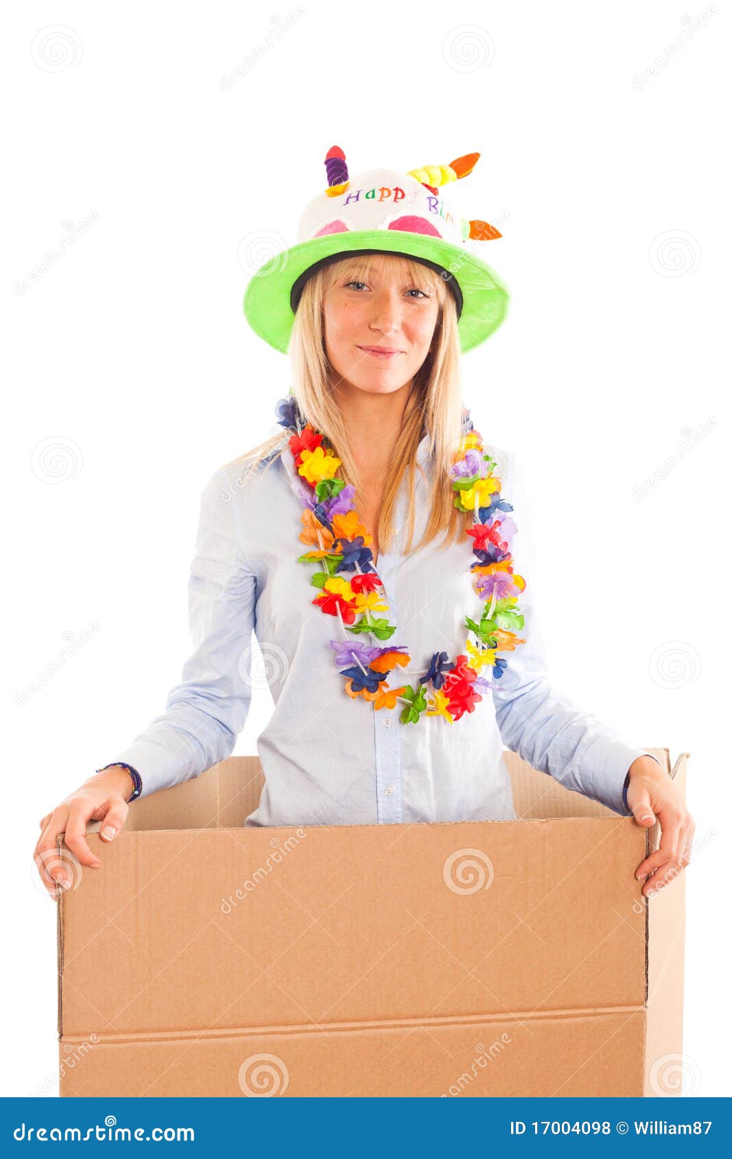 Woman in a Box stock photo. Image of person, birthday - 17004098