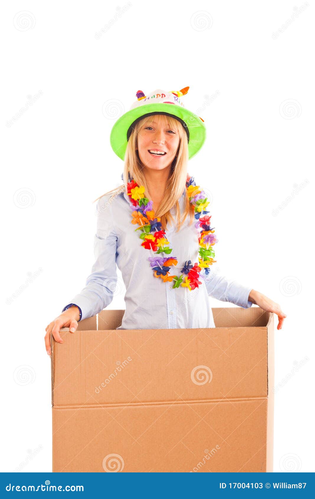 Woman in a Box stock image. Image of event, indoors, blond - 17004103