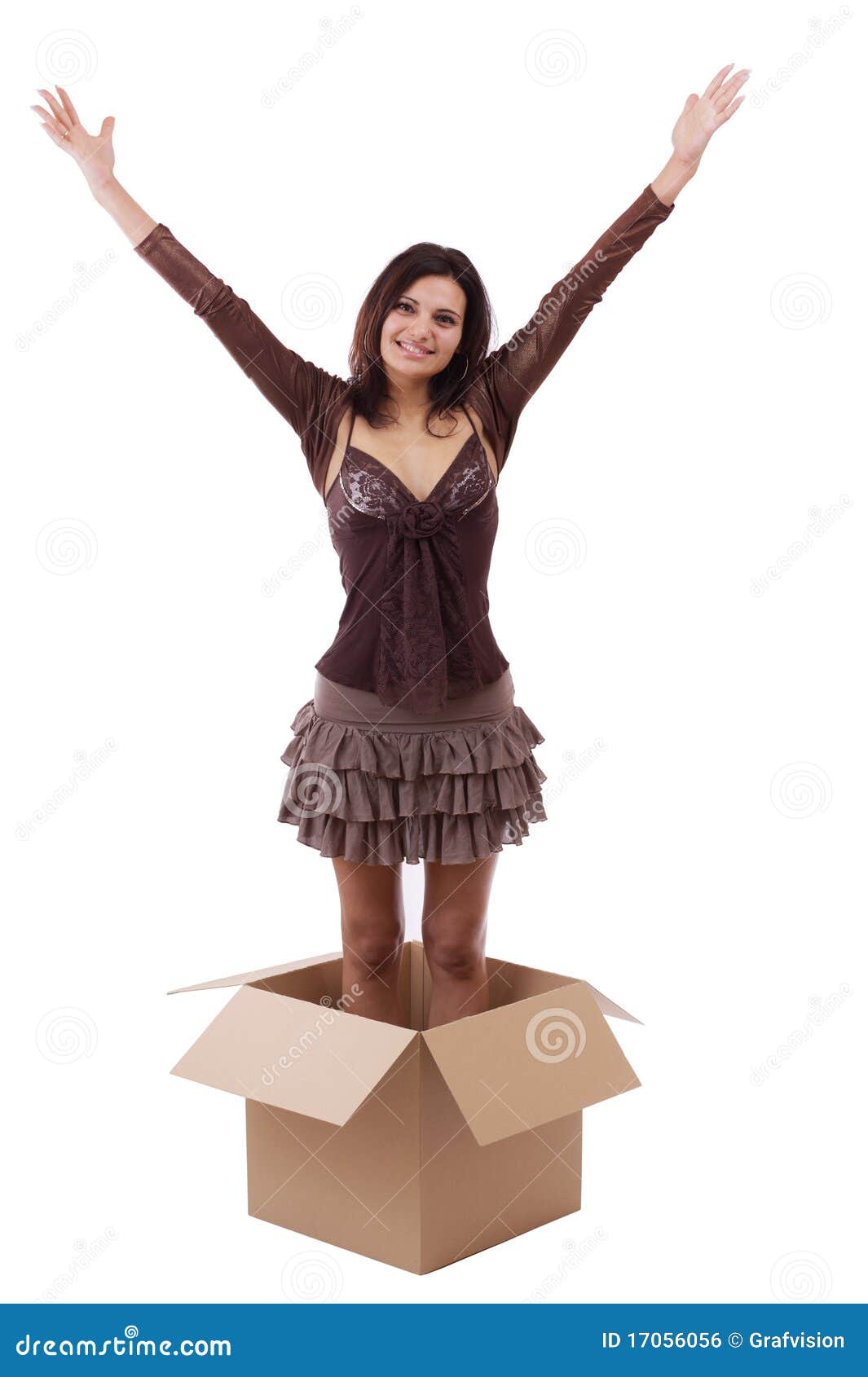 Woman in box stock photo. Image of packaging, open, female - 17056056