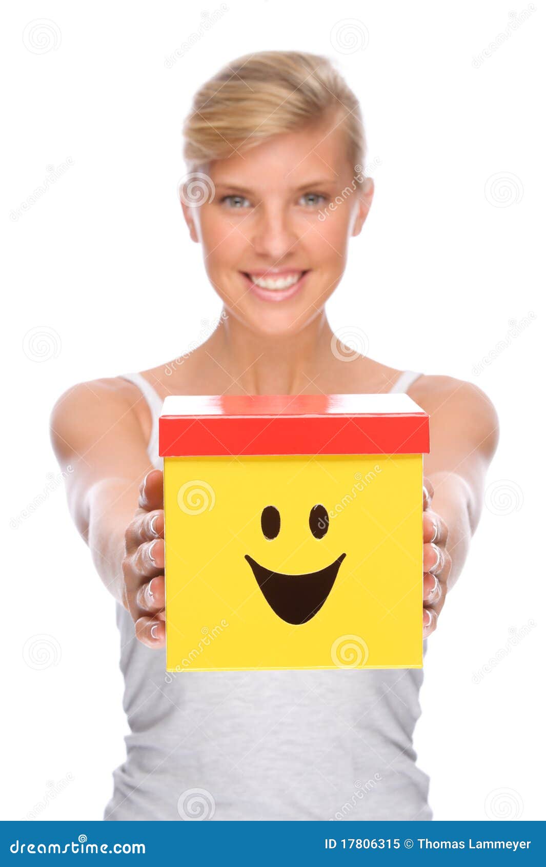 Woman with box stock image. Image of fresh, happy, female - 17806315