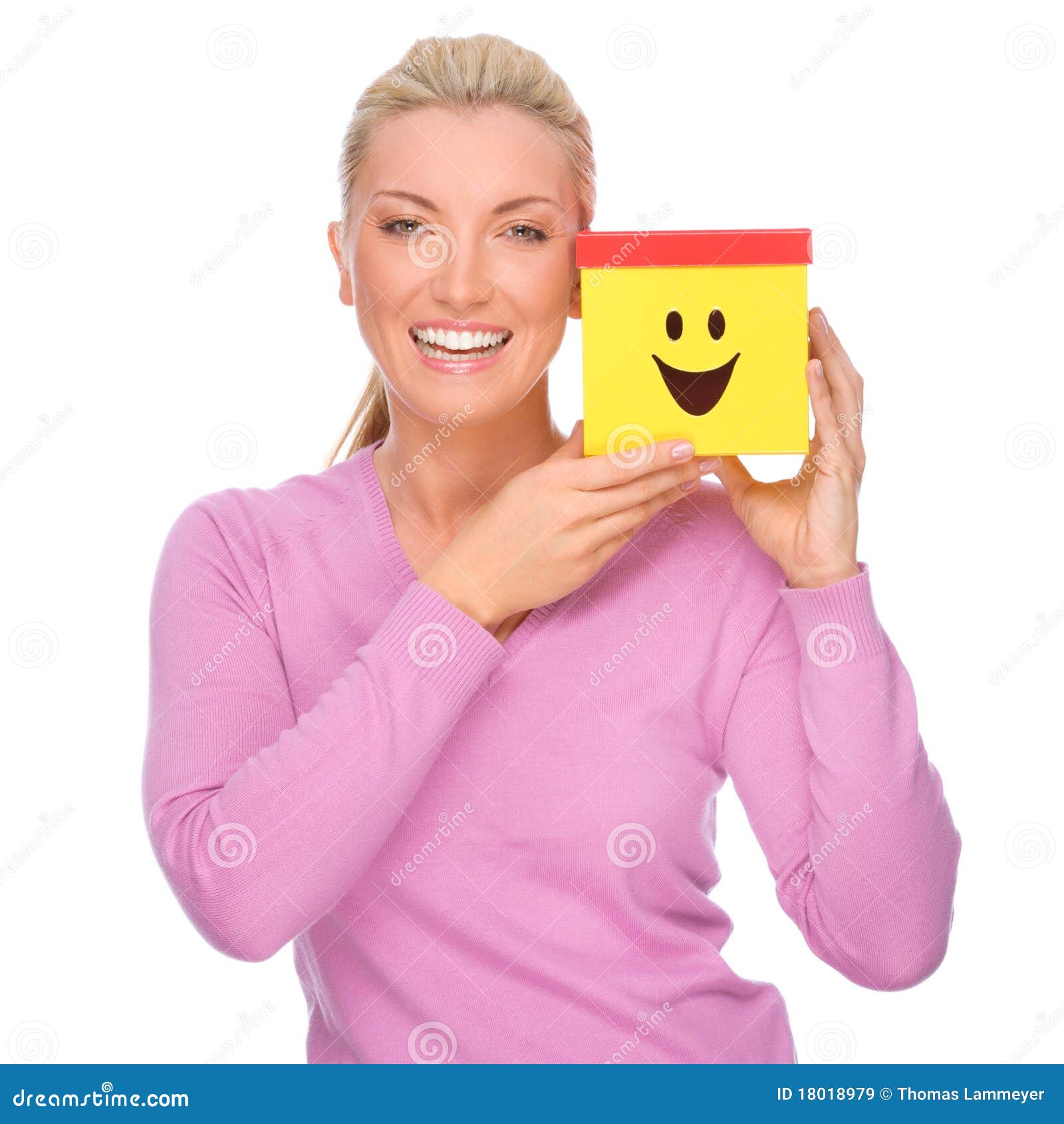 Woman with box stock image. Image of friendly, female - 18018979