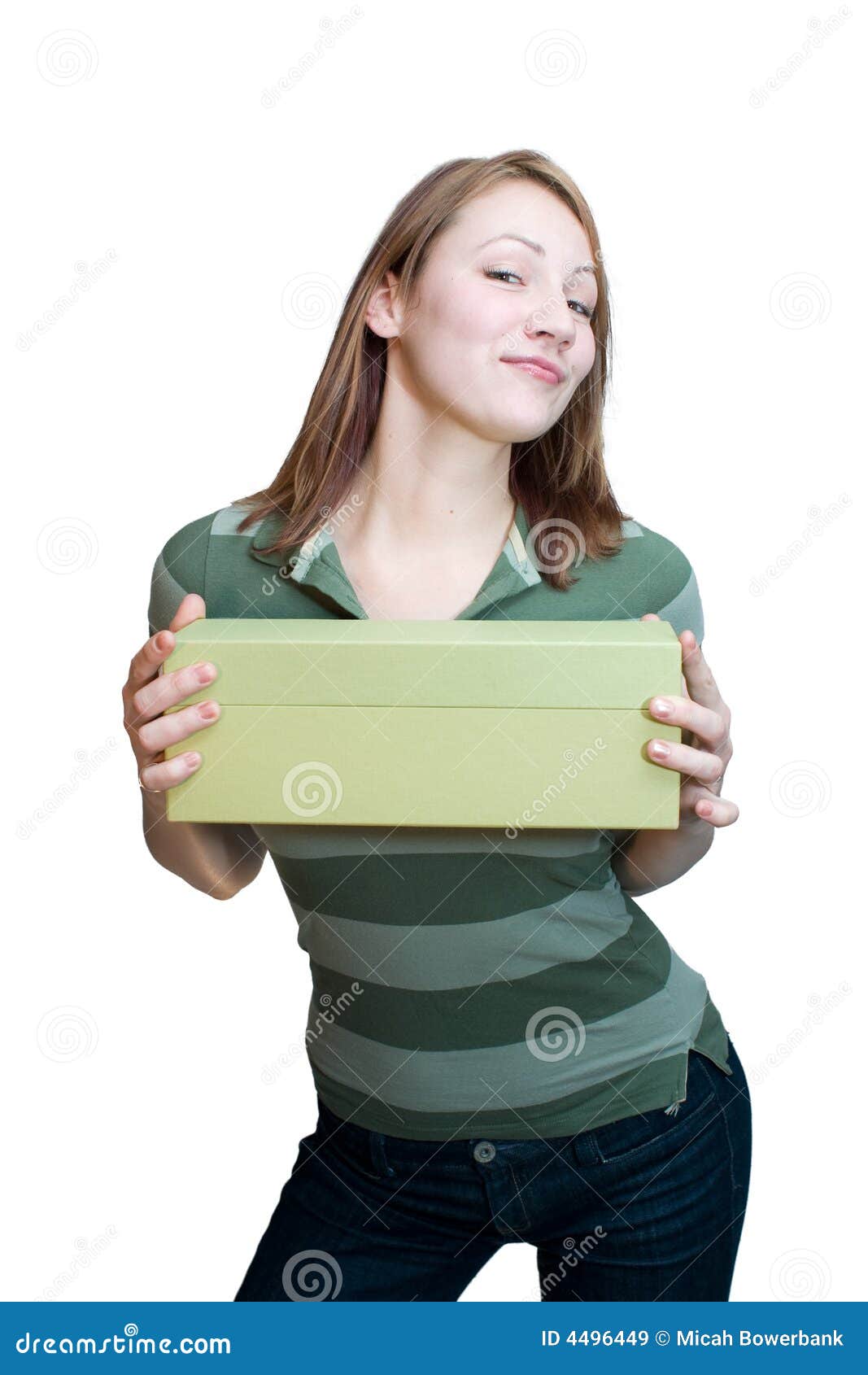 Woman with box 2 stock image. Image of isolated, standing - 4496449