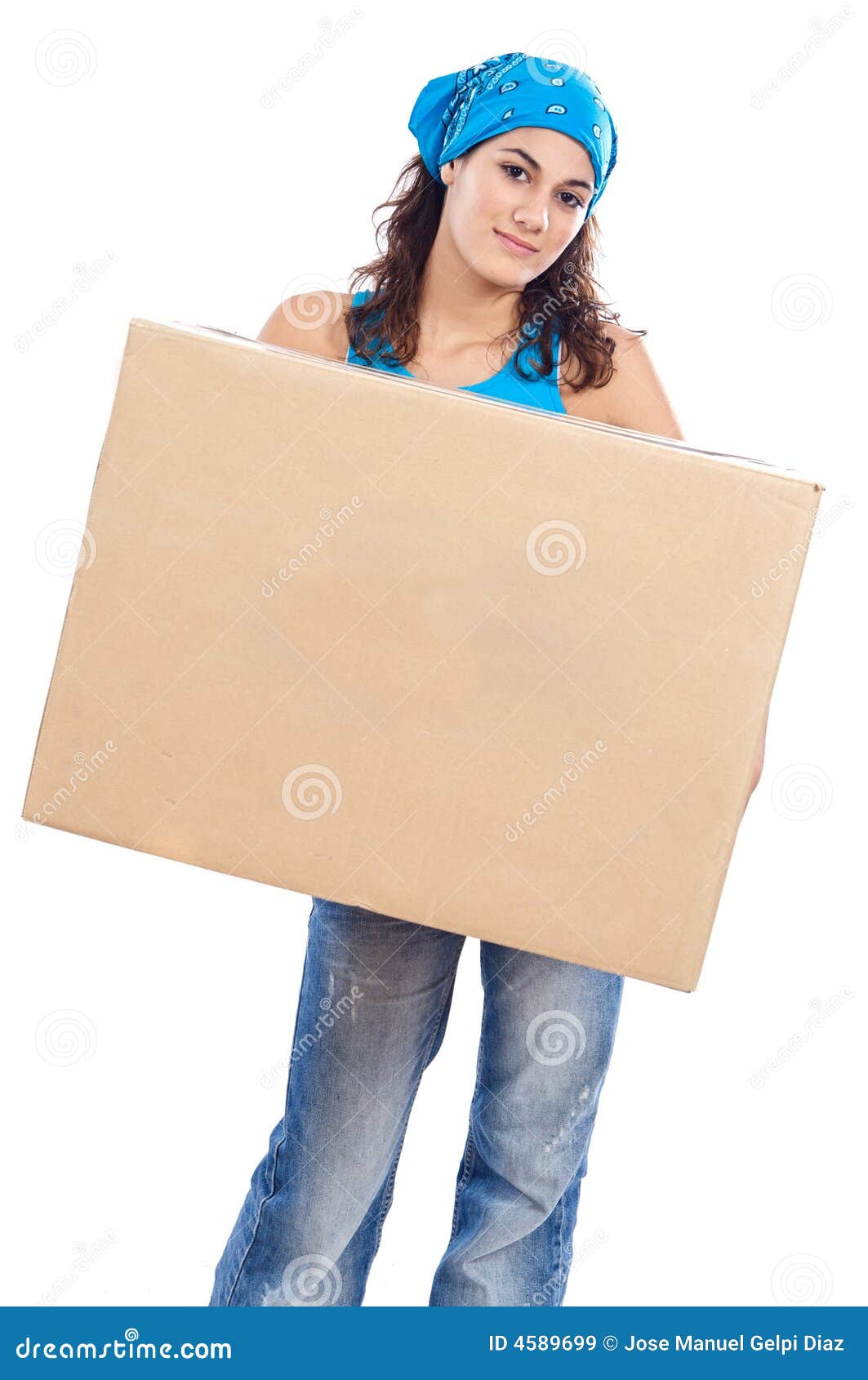 Woman with box stock image. Image of people, look, concept - 4589699