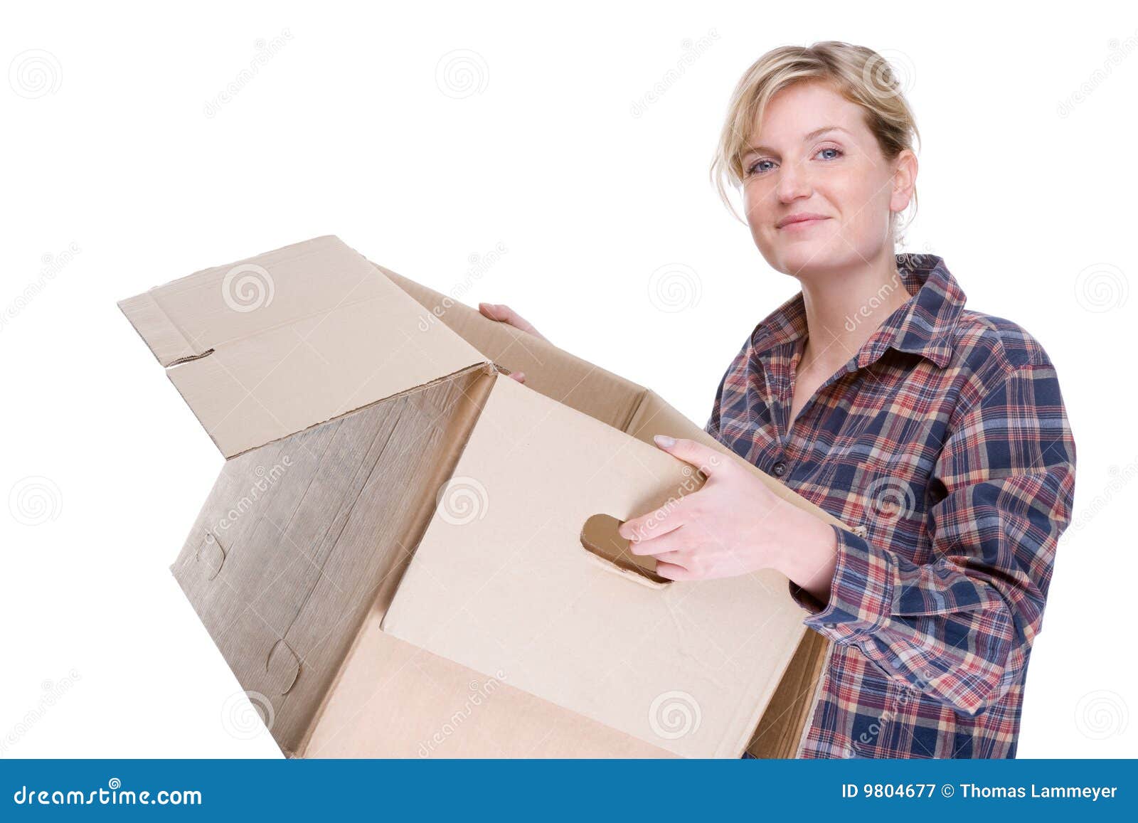 Woman with box stock image. Image of person, girl, portrait - 9804677