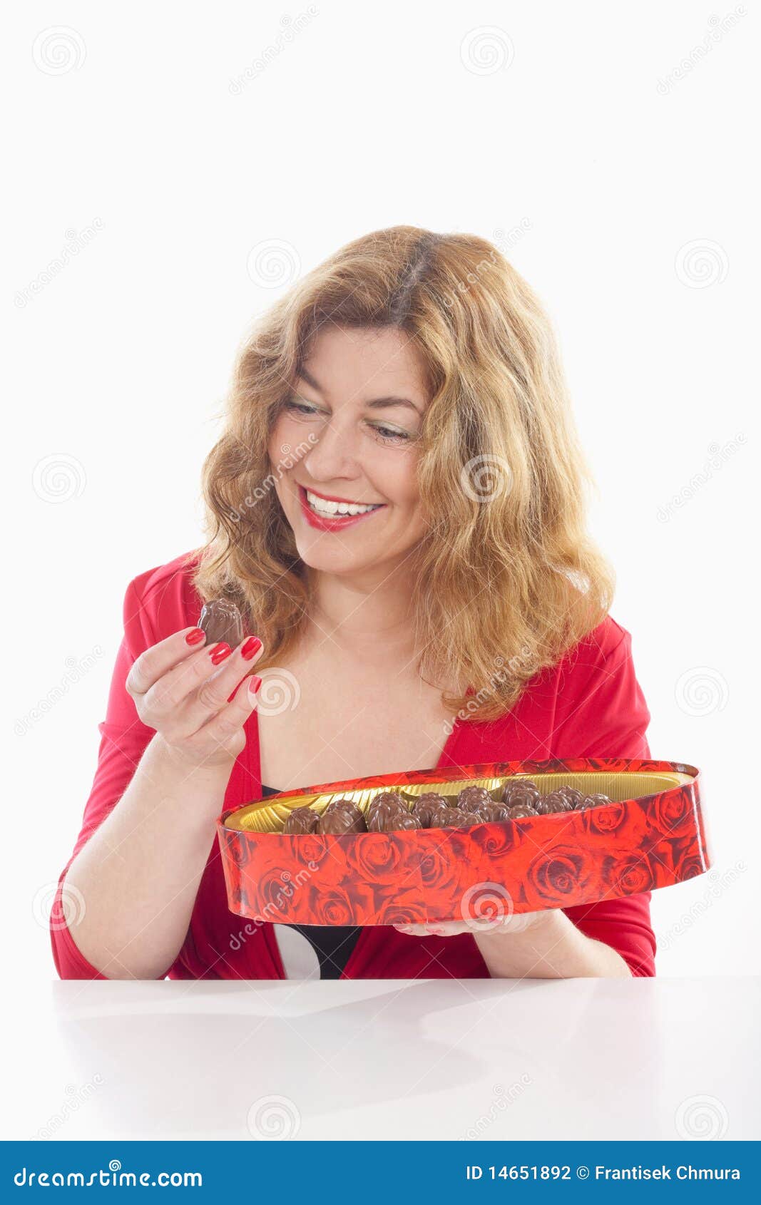 Woman with Box of Chocolate Stock Photo - Image of love, adult: 14651892