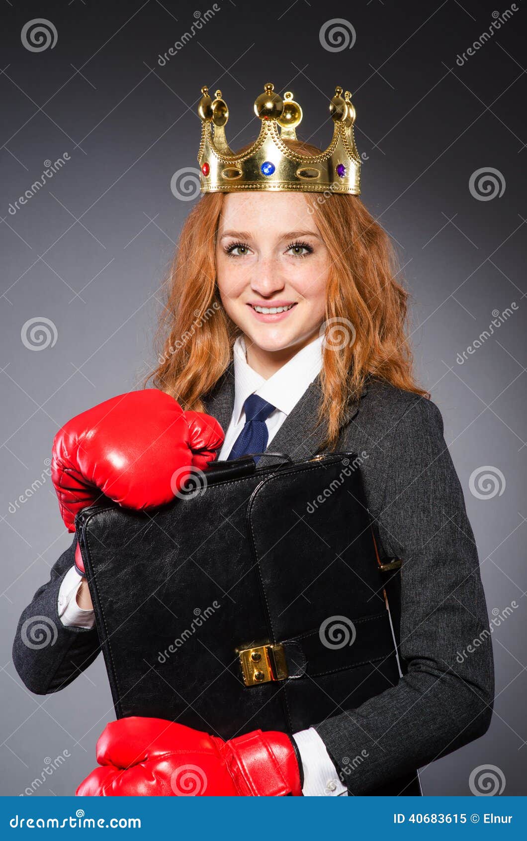 Woman boxer with crown stock image. Image of boss, kickboxing - 40683615
