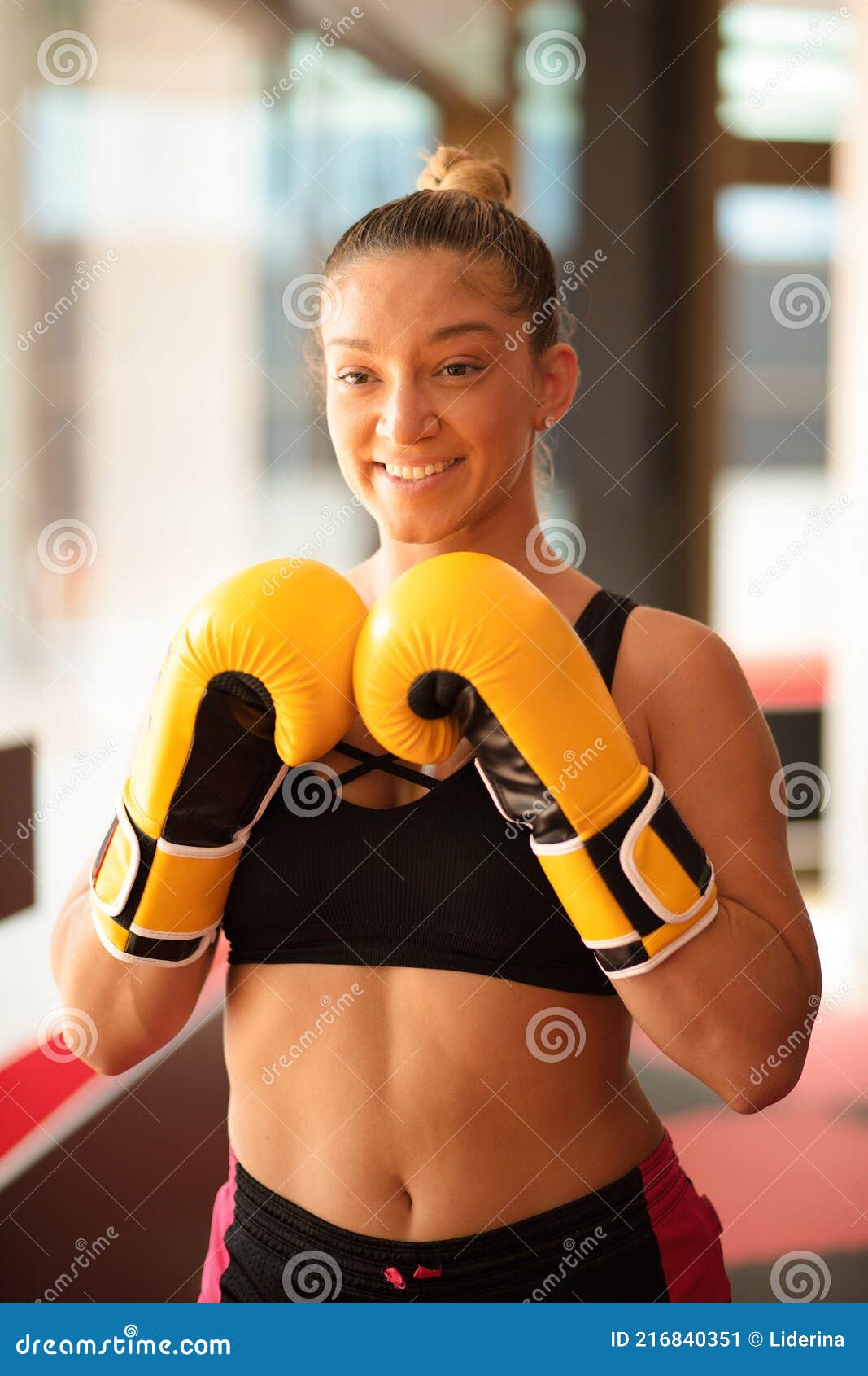 Woman boxer in the gym stock image. Image of concept - 216840351