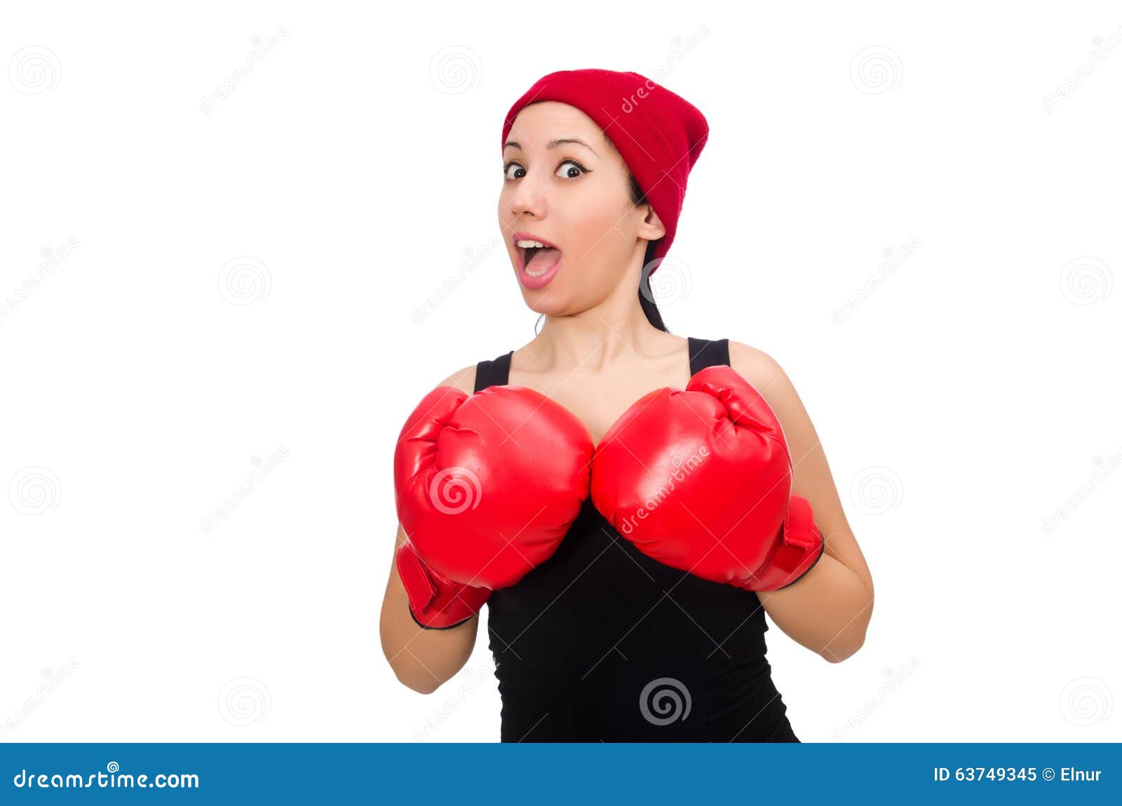 The Woman Boxer Isolated on the White Stock Image - Image of charming ...