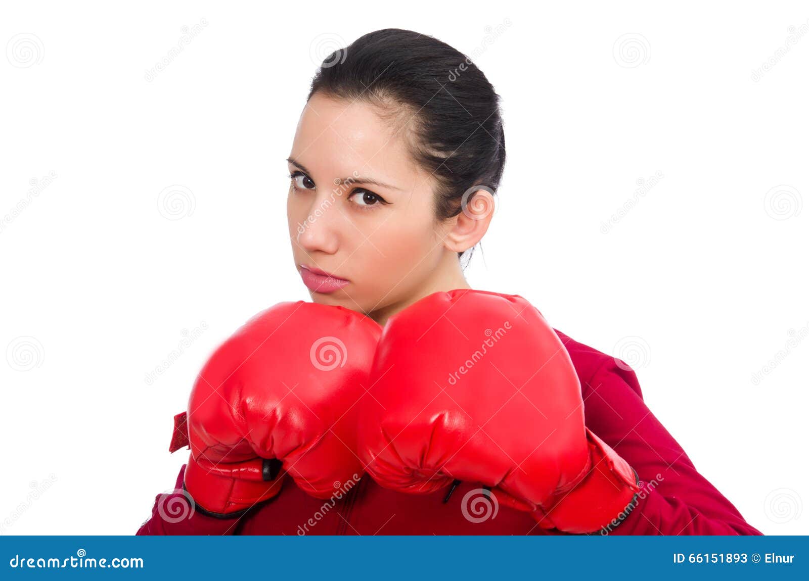 The Woman Boxer Isolated on the White Stock Image - Image of body ...
