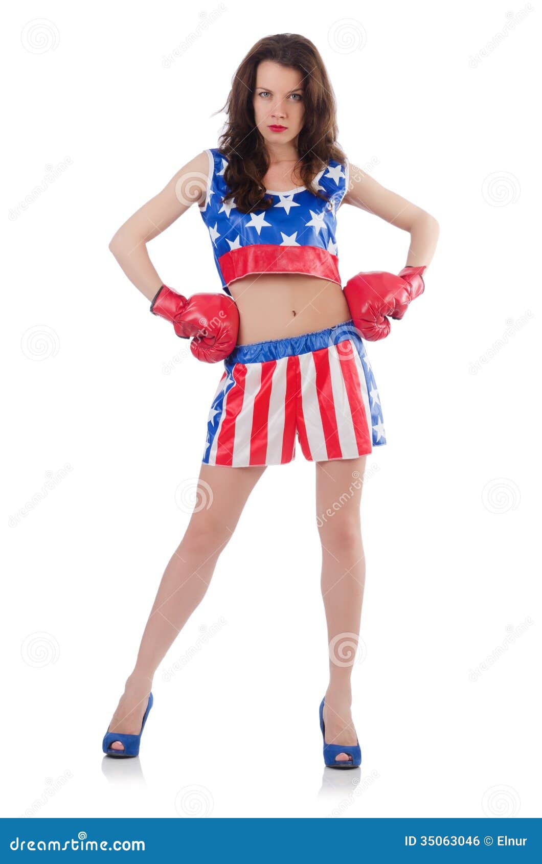 Woman boxer in uniform stock photo. Image of isolated - 35063046