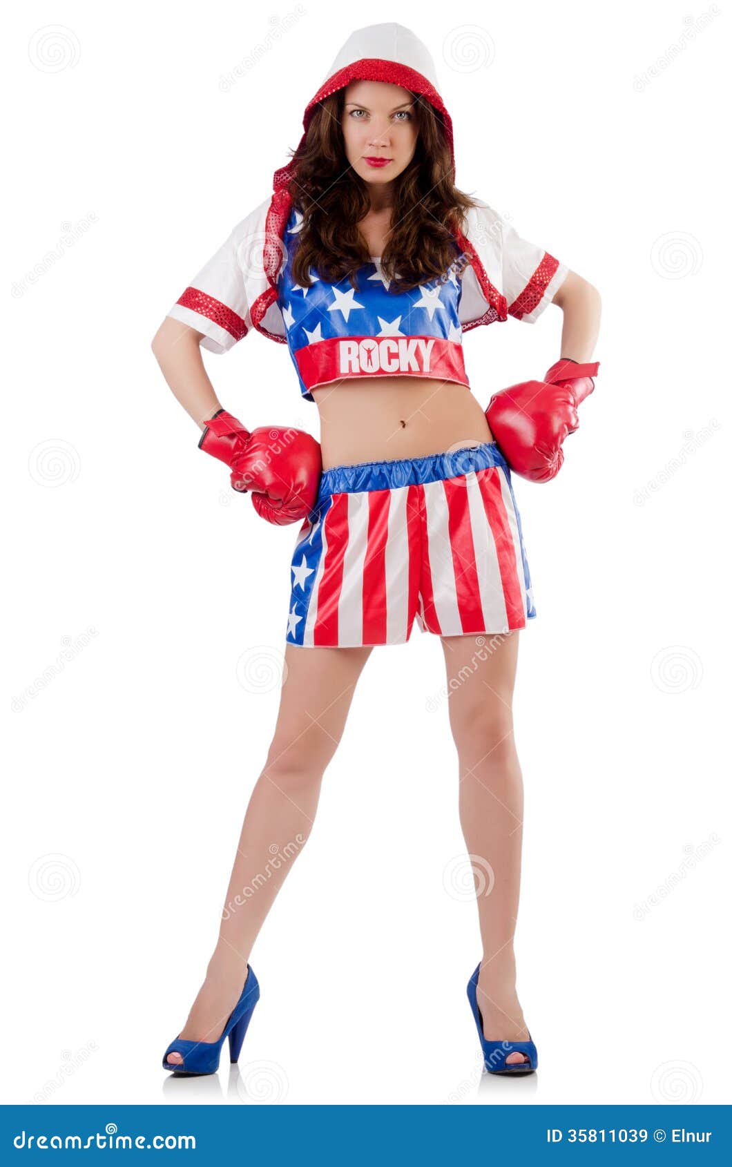 Woman boxer in uniform stock image. Image of american - 35811039