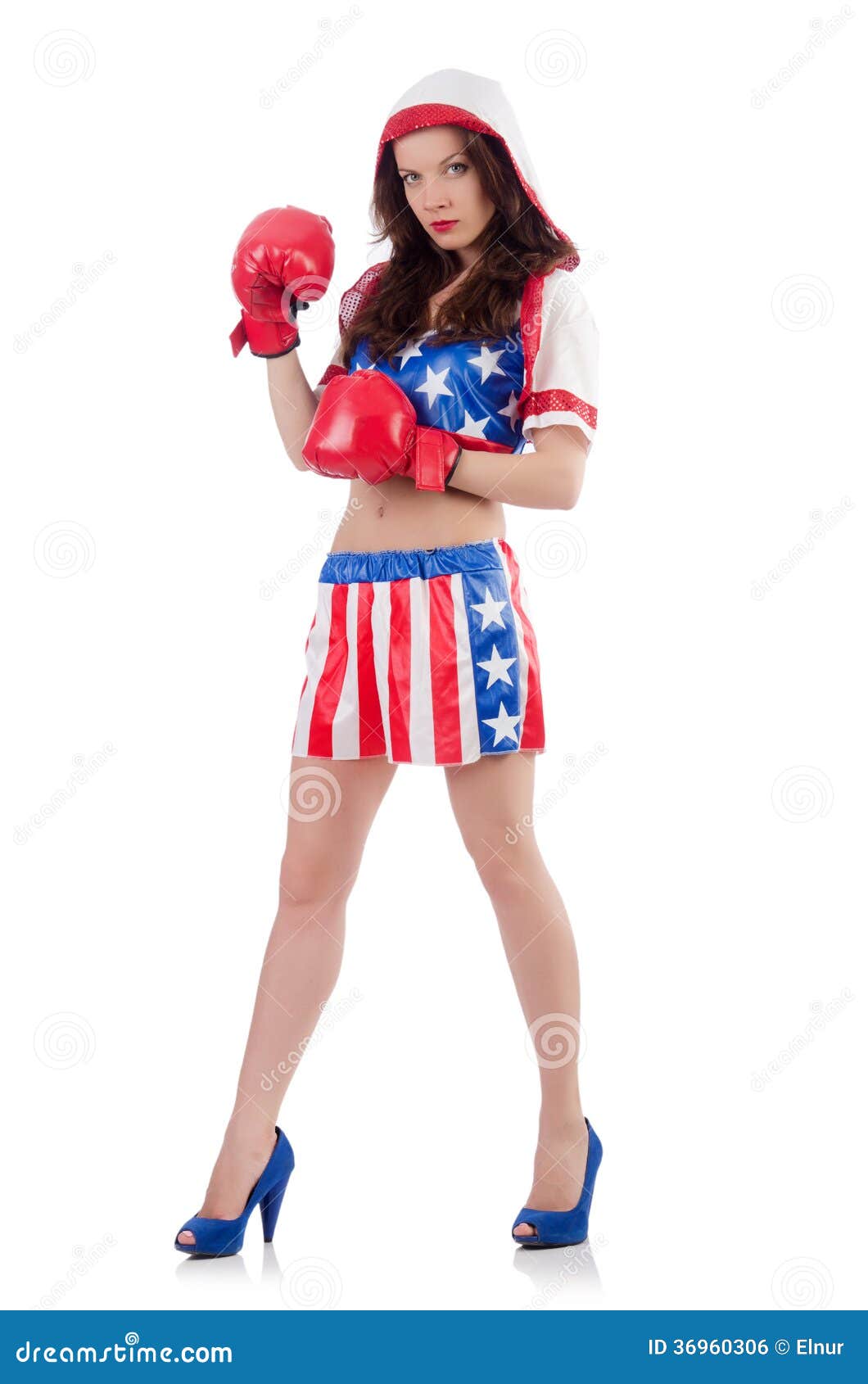 Woman boxer in uniform stock photo. Image of election - 36960306