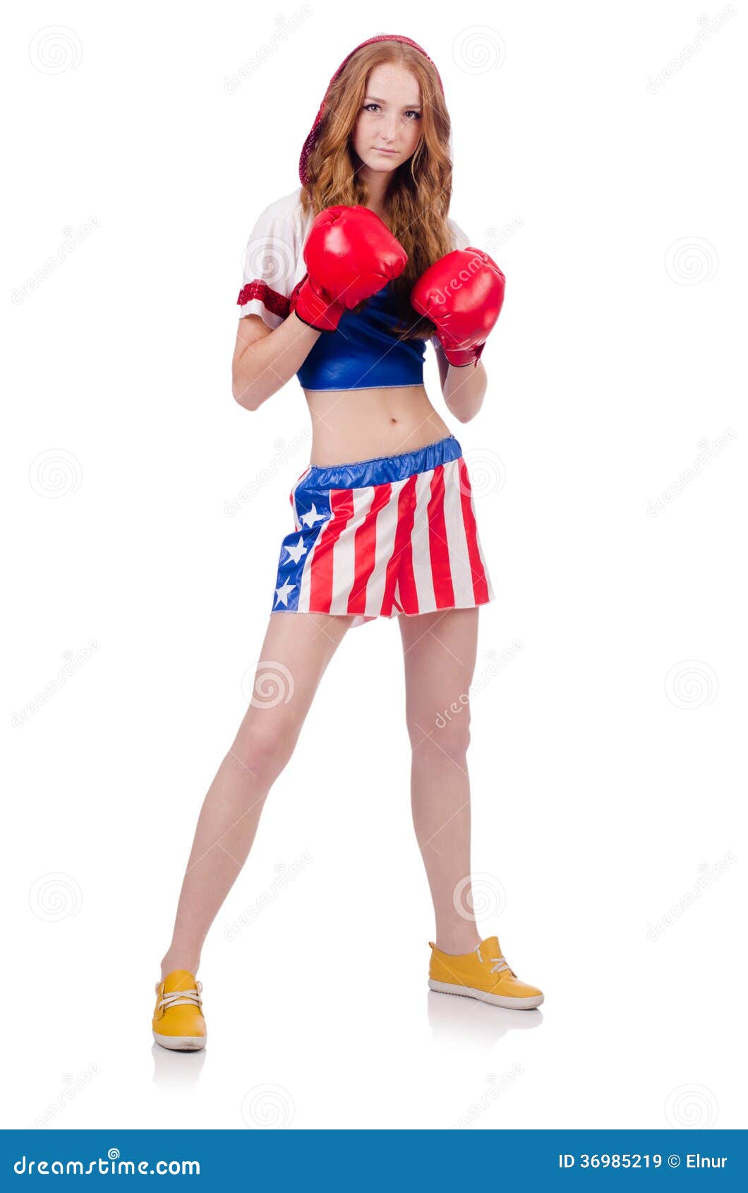 Woman boxer in uniform stock image. Image of july, fourth - 36985219