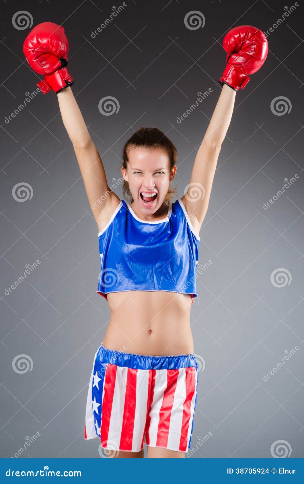 Woman boxer in uniform stock photo. Image of america - 38705924