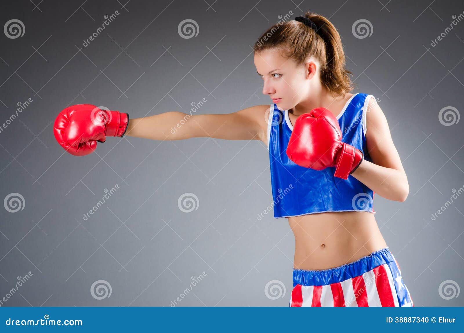 Woman boxer in uniform stock photo. Image of boxing, health - 38887340