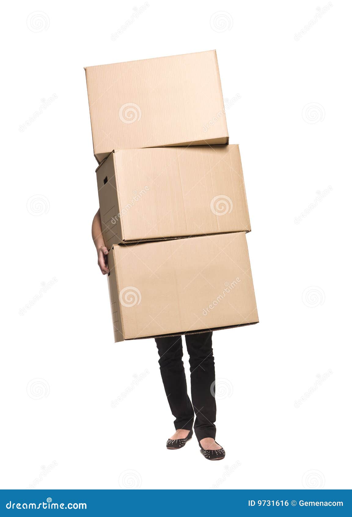 Woman with boxes stock photo. Image of people, adult, container - 9731616