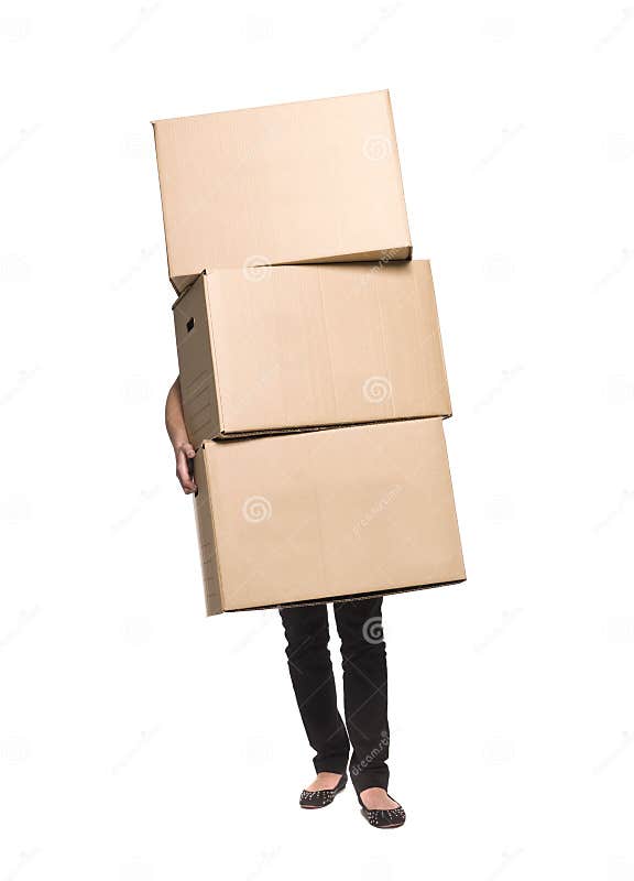 Woman with boxes stock photo. Image of people, adult, container - 9731616