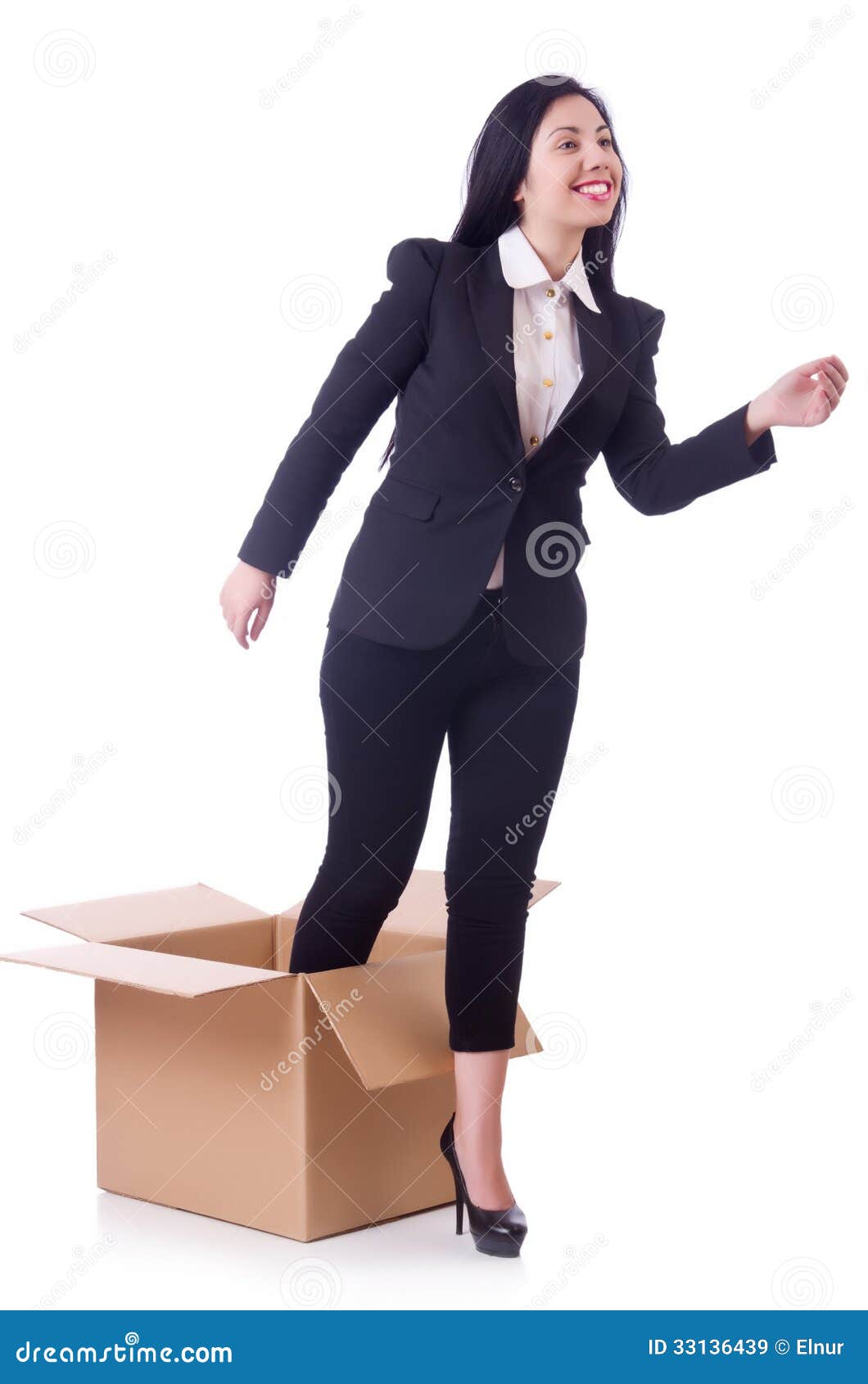Woman with boxes stock image. Image of container, carton - 33136439