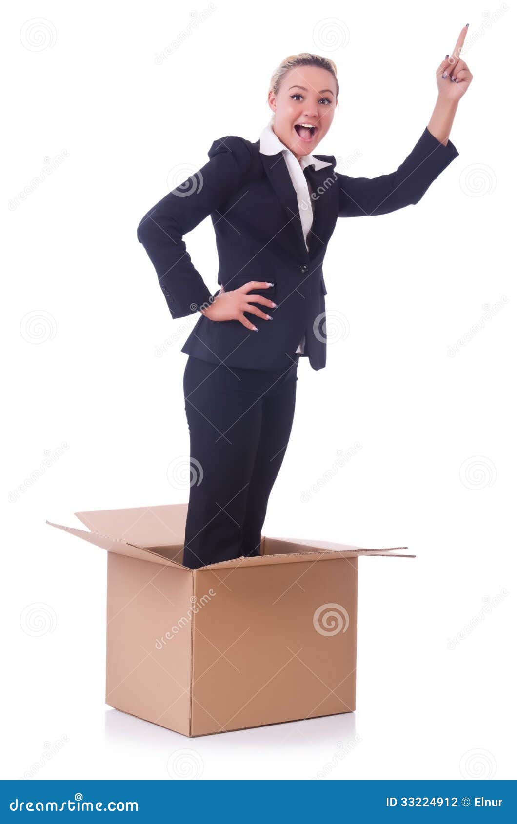 Woman with boxes stock photo. Image of outside, boxes - 33224912