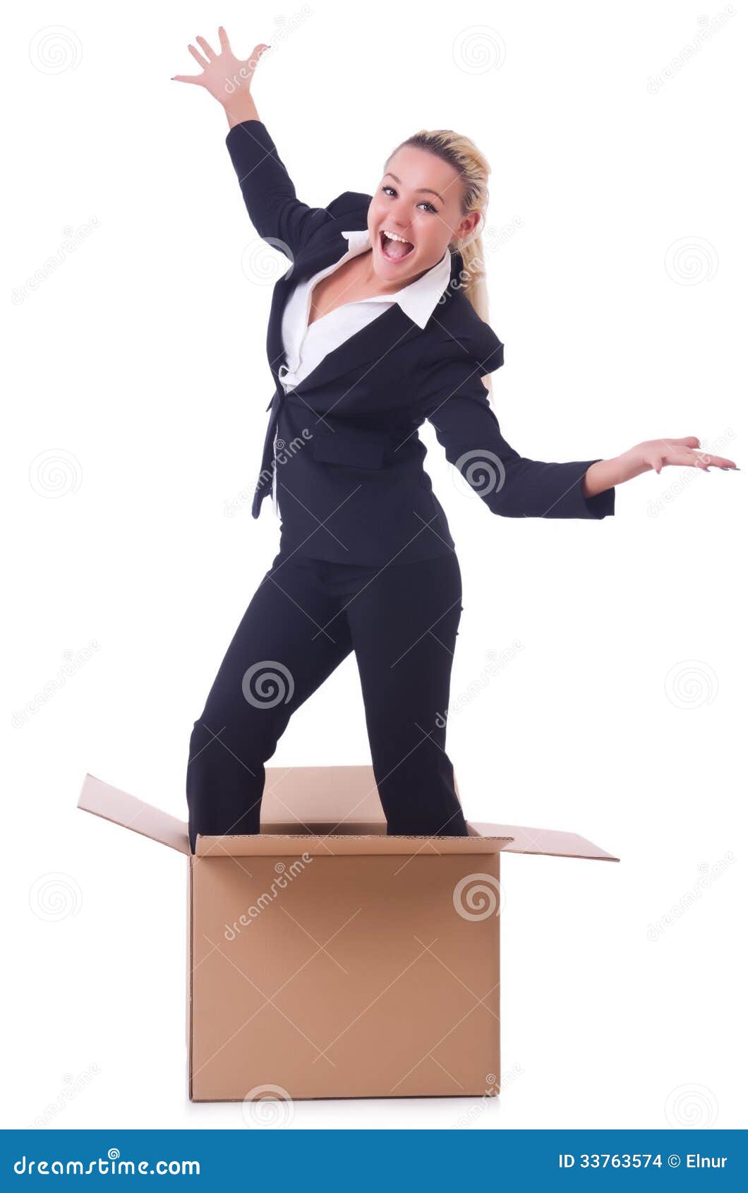 Woman with boxes stock photo. Image of container, cardboard - 33763574