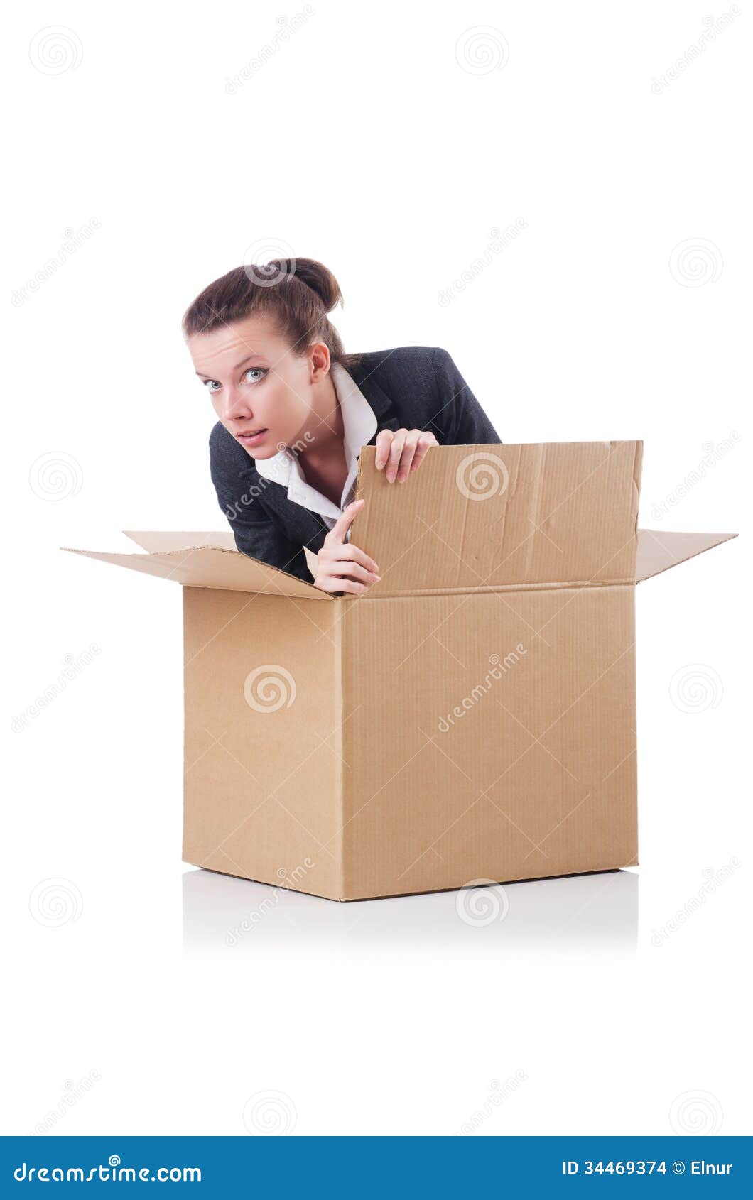 Woman with boxes stock photo. Image of moving, delivery - 34469374