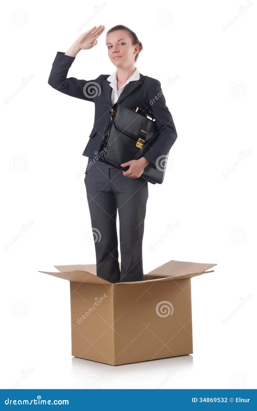 Woman with boxes stock photo. Image of businesswoman - 34869532