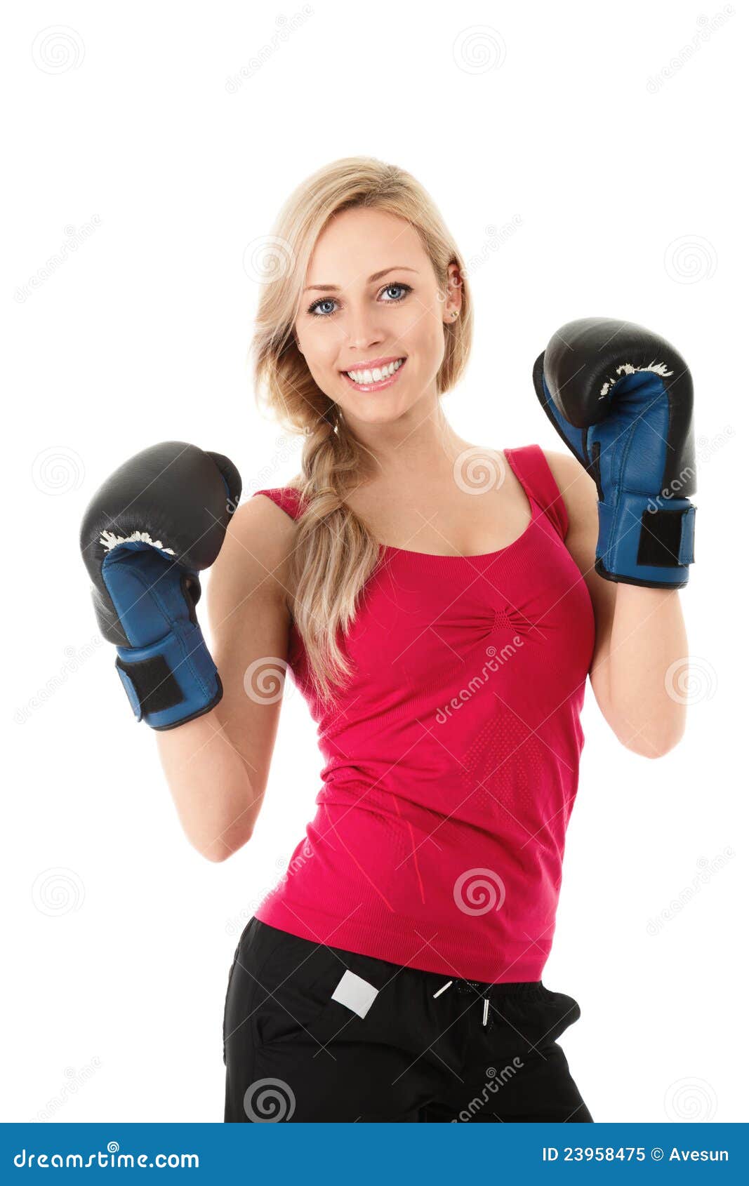 Woman in boxing gloves stock image. Image of happy, caucasian - 23958475