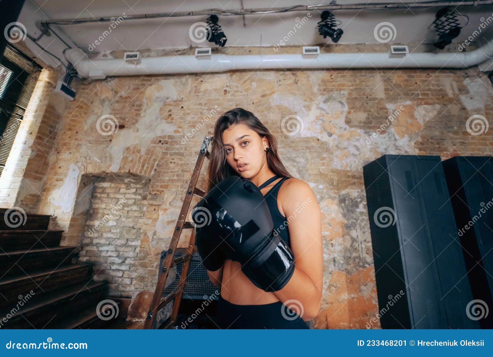 Young Woman Boxing Workout at the Gym Stock Image - Image of punching ...