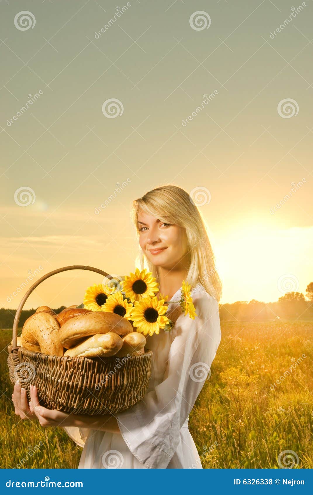 Woman with a bread stock photo. Image of bakery, crop - 6326338