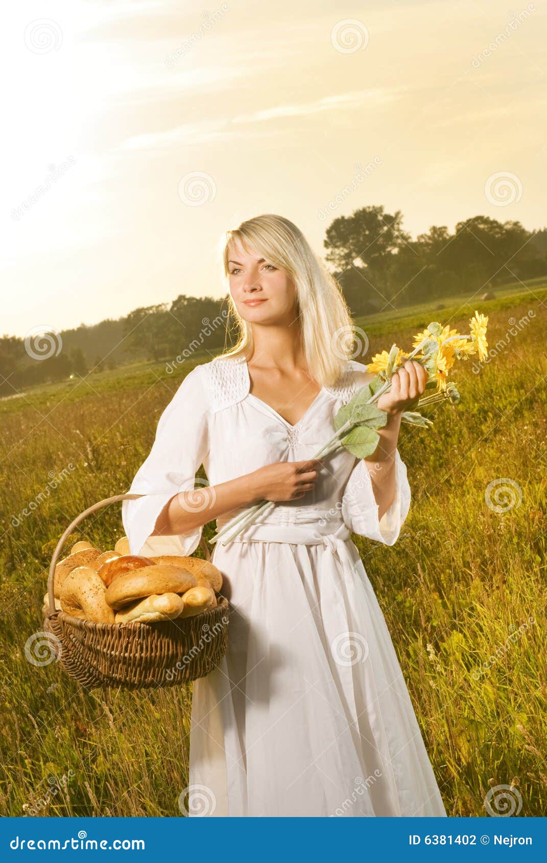 Woman With A Bread Picture. Image: 6381402