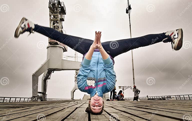 Woman breakdancing editorial stock photo. Image of beauty - 20098393