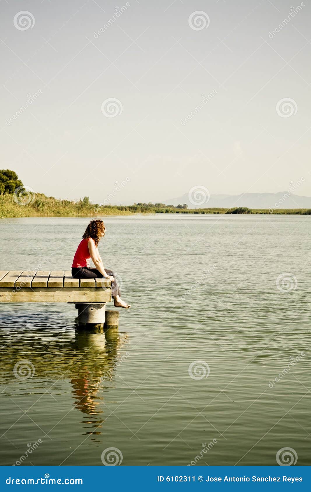 Woman in the bridge stock image. Image of serene, female - 6102311
