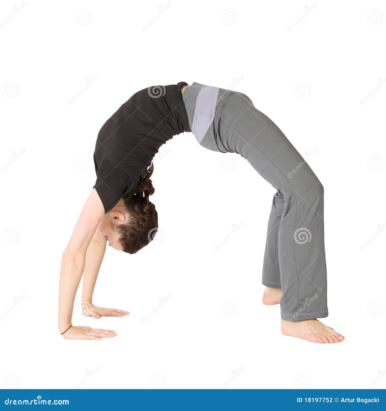 Woman in Bridge Stretching Pose Stock Photo - Image of leisure, asana ...