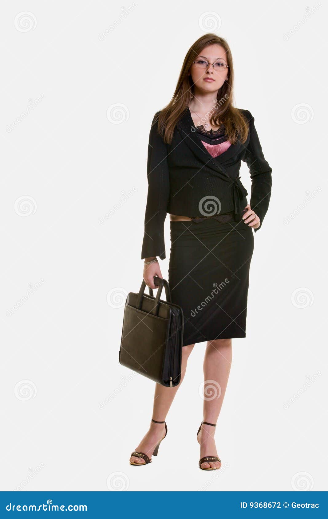Woman with briefcase stock photo. Image of clothing, standing - 9368672