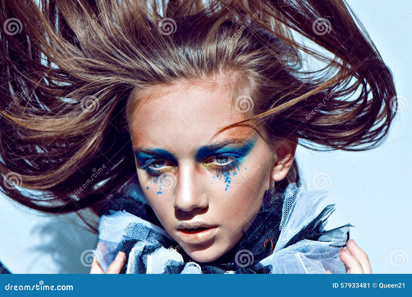 Woman Bright Art Make Up Close Up Potrait Stock Photos - Free & Royalty ...
