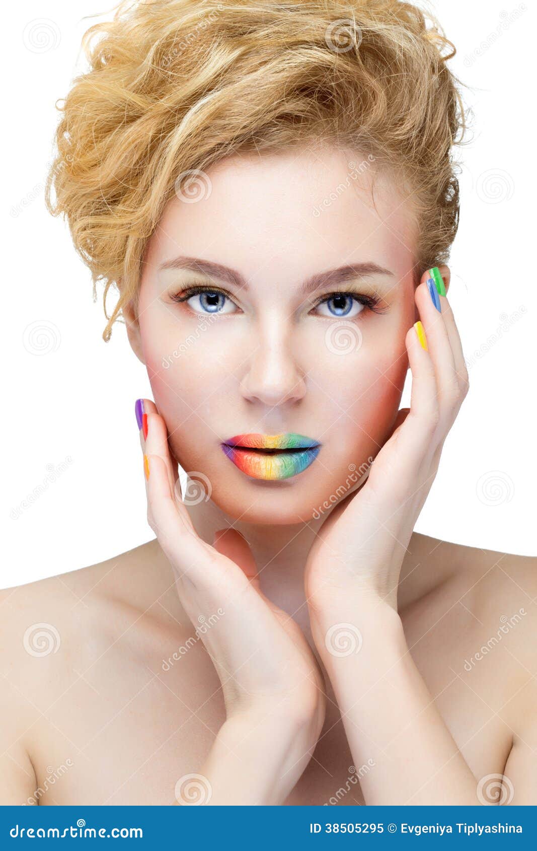Woman with bright makeup stock image. Image of person - 38505295