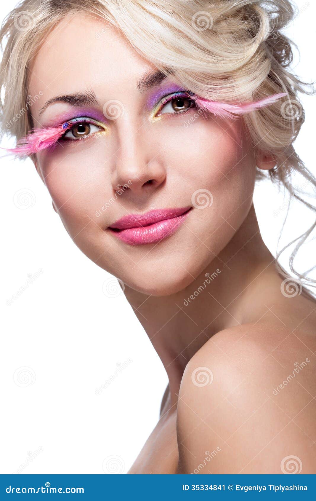 Woman with bright makeup stock image. Image of facial - 35334841